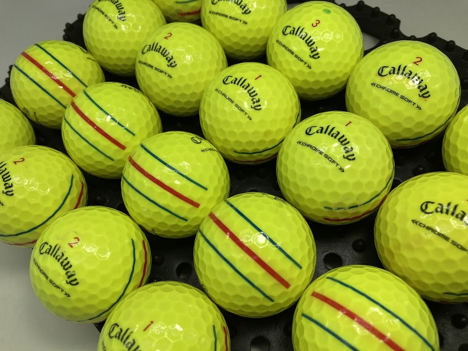 【傷や汚れあり】【激安】(Q63) B級 キャロウェイ Callaway CHROME SOFT 2022年モデル トリプルトラック イエロー ...