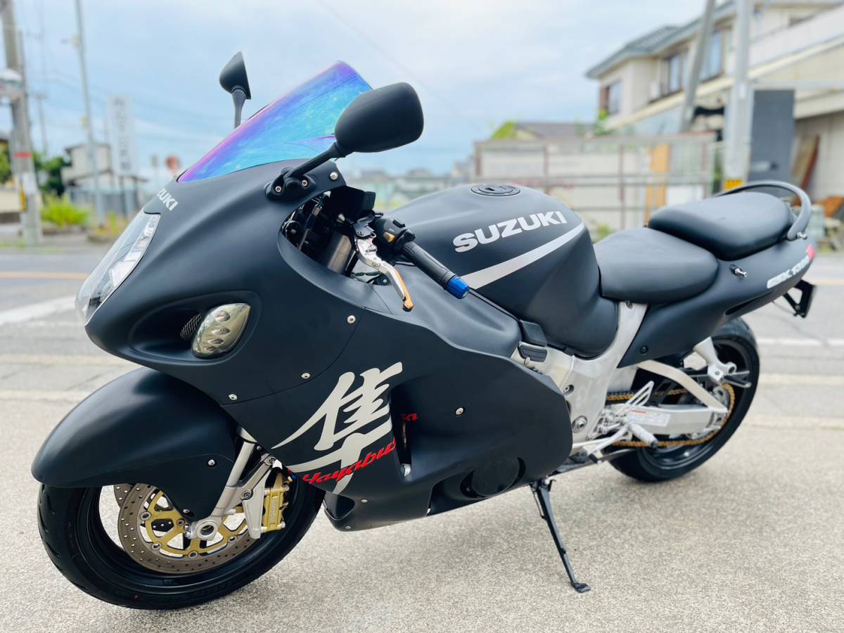 【やや傷や汚れあり】スズキ GSX1300R ハヤブサ 平成14年 艶消し黒 グリップヒーター付き HAYABUSA SUZUKI 中古車体 ...