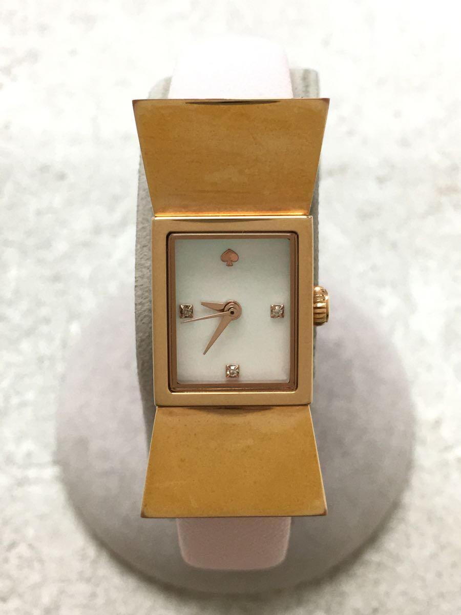 【やや傷や汚れあり】kate spade new york クォーツ腕時計/アナログ/レザー/WHT/PNKの落札情報詳細 - Yahoo!オークション落札価格検索 オークフリー