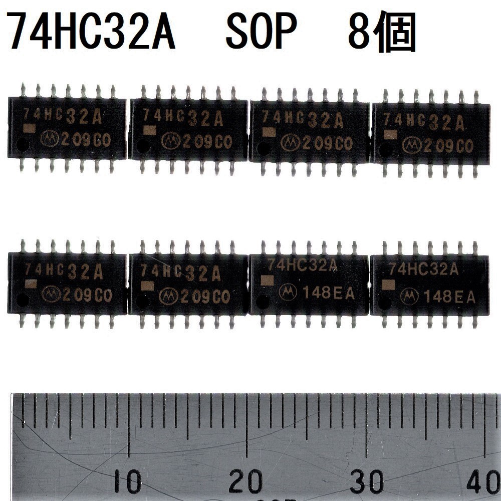 【未使用】電子部品 ロジックIC 74HC32A SOP モトローラ MOTOROLA 4回路 2入力ORゲート Quad 2-Input OR Gate 1.27mmピッチ 未使用 8個 ...