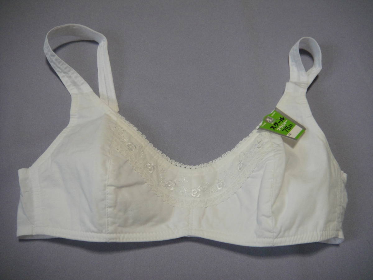 【目立った傷や汚れなし】 昭和レトロ 当時物 スクールブラジャー 75AA/未使用・長期保管品/木綿/ノンワイヤーの落札情報詳細 - Yahoo!オークション落札価格検索 オークフリー