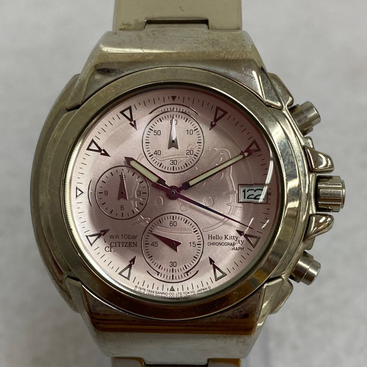 【傷や汚れあり】W407-O42-107 CITIZEN シチズン ハローキティ 25周年 5510-K07998 クォーツ デイト ...