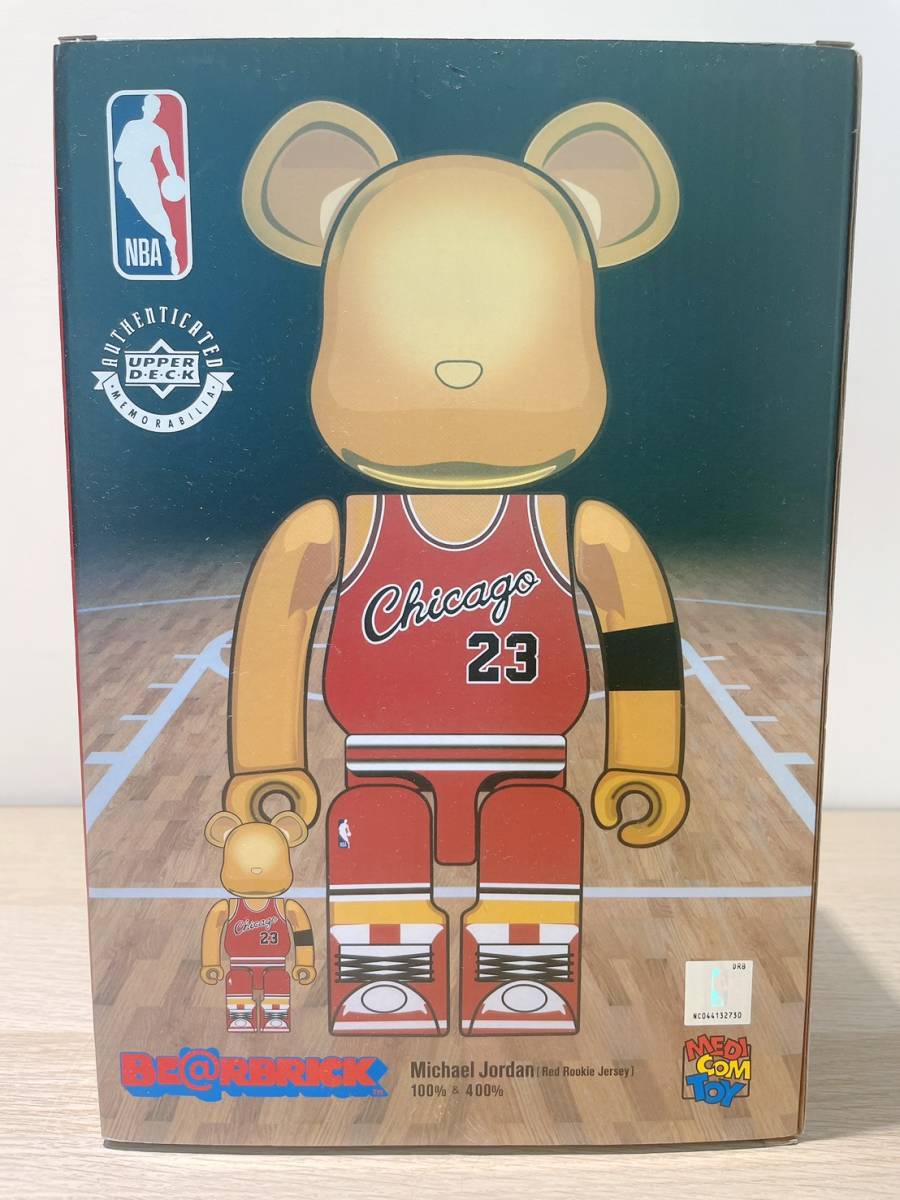 【目立った傷や汚れなし】1円 中古 美品 BE@RBRICK Michael Jordan 1985 ROOKIE JERSEY 100％ & 400％ MEDICOM TOY メディコムトイ ...