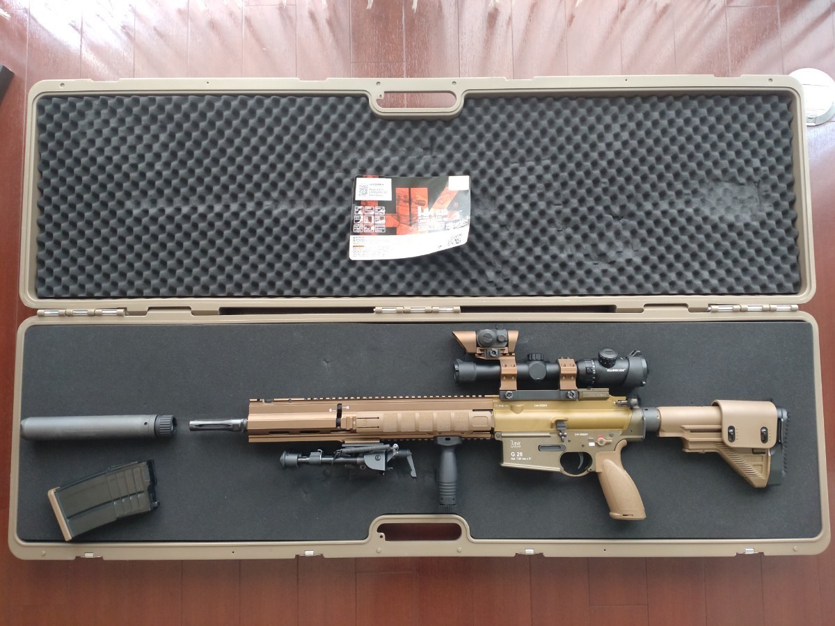 【未使用に近い】VFC Umarex HK G28 RAL8000 GBB LIMITED EDITION KIT ガスブロ 限定モデル G28専用サプレッサー ショートスコープ ドットサイト ...