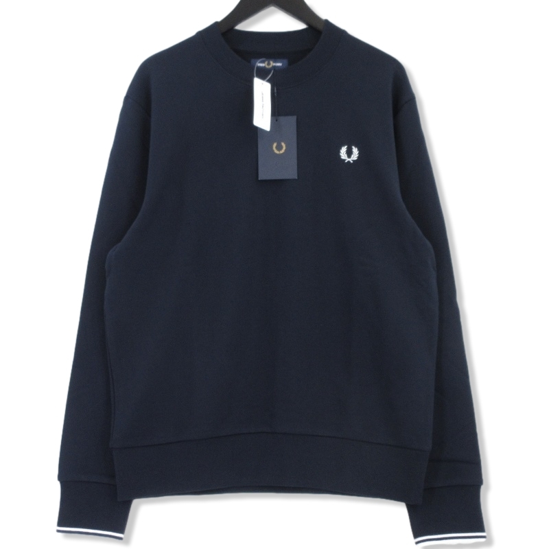 【未使用】未使用 FRED PERRY フレッドペリー クルーネックスウェット M7535 Crew Neck Sweatshirt ワン ...
