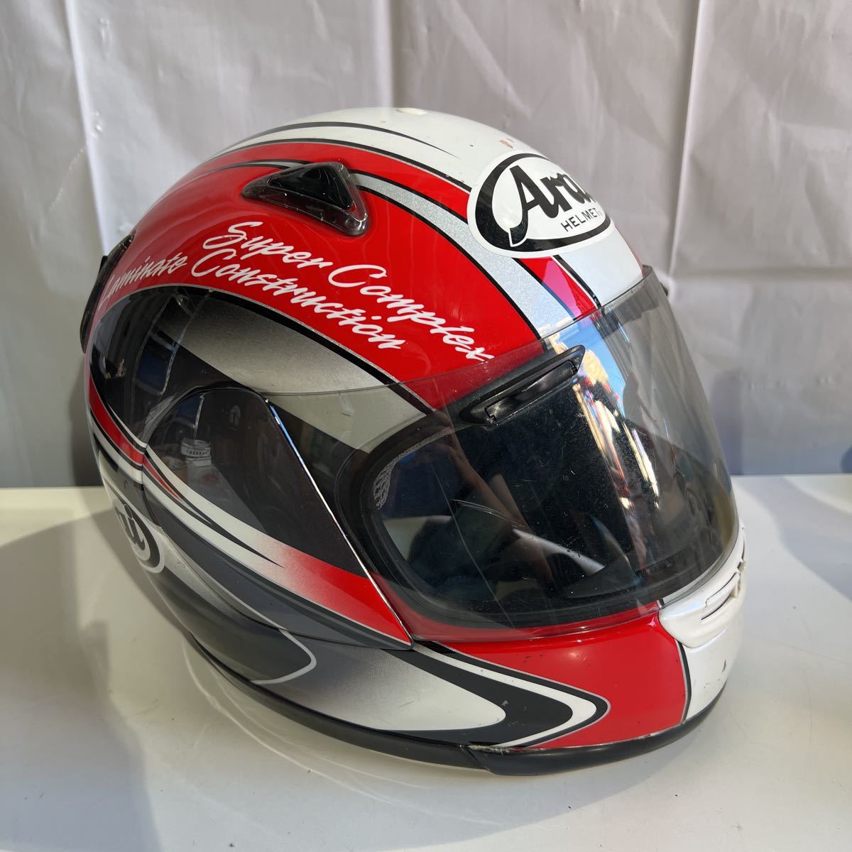 【全体的に状態が悪い】管S231023 j ☆★ Arai HELMET SNELL M2000 アライ フルフェイスヘルメット バイク 59 ...