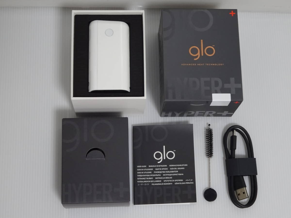 【未使用】未使用 開封品 glo HYPER+ STARTER KIT ホワイト 電子たばこ 喫煙器具 グロー ハイパープラス スターター ...