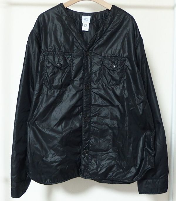 【目立った傷や汚れなし】POST O'ALLS OVERALLS ポスト オーバーオールズ 2219 C-POST DV2 Nylon taffeta 中綿 ノーカラー シャツ ジャケット ...