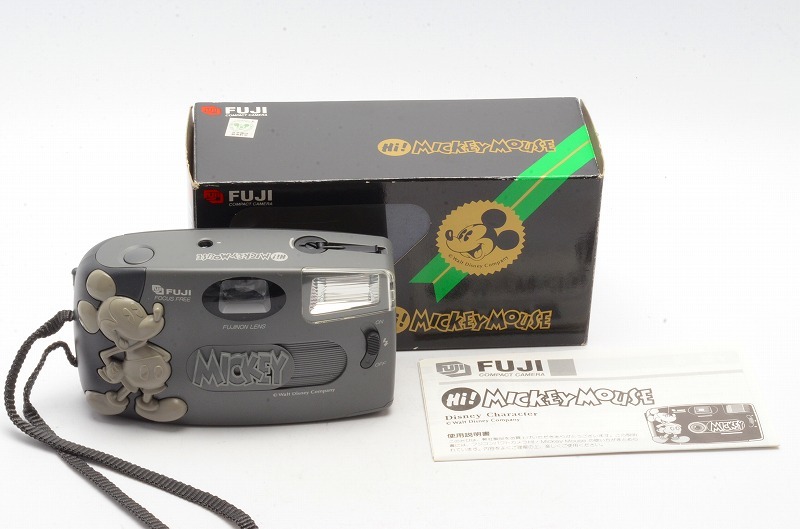 【目立った傷や汚れなし】【 新品級 】フジ FUJI Hi! MICKEY MOUSE ミッキーマウス フィルムカメラ 元箱,取説★通電 ...