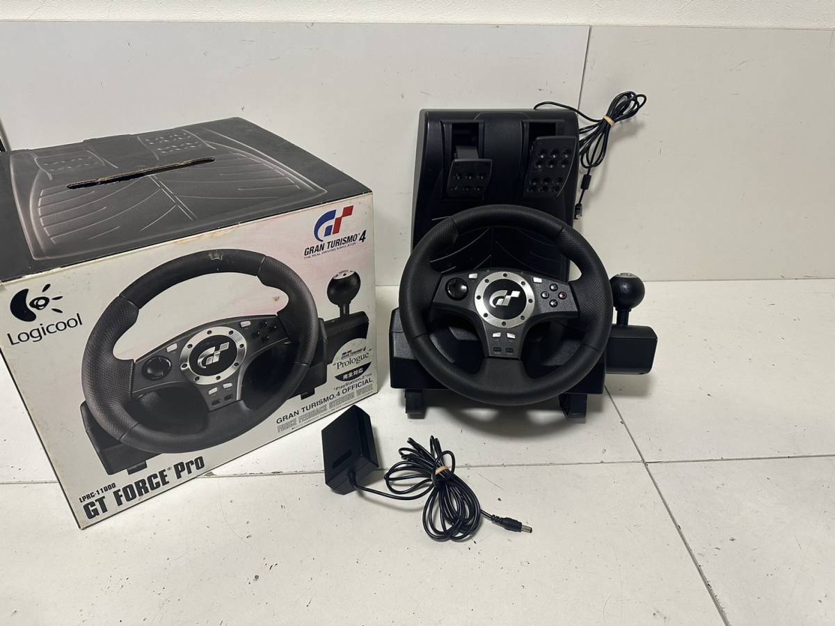 【やや傷や汚れあり】【ソニー PS2 PS3 ロジクール Driving Force Pro 本体 LPRC-11000】ステアリング コントローラー ハンドル アダプタ【簡易動作確認済み ...
