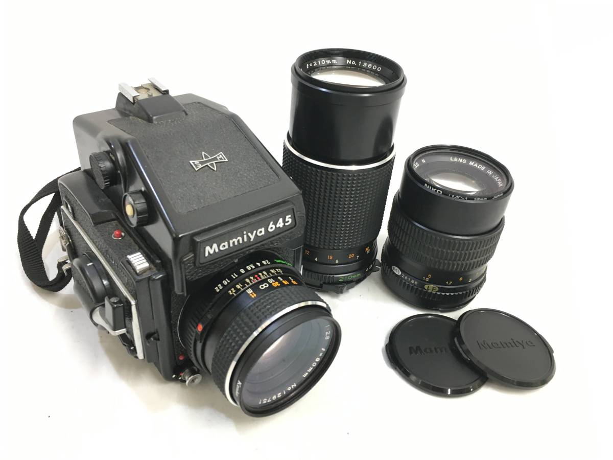 【傷や汚れあり】★ Mamiya 645 1000S + MAMIYA-SEKOR C 1:2.8 f=80mm + 150mm 1:3.5 ...