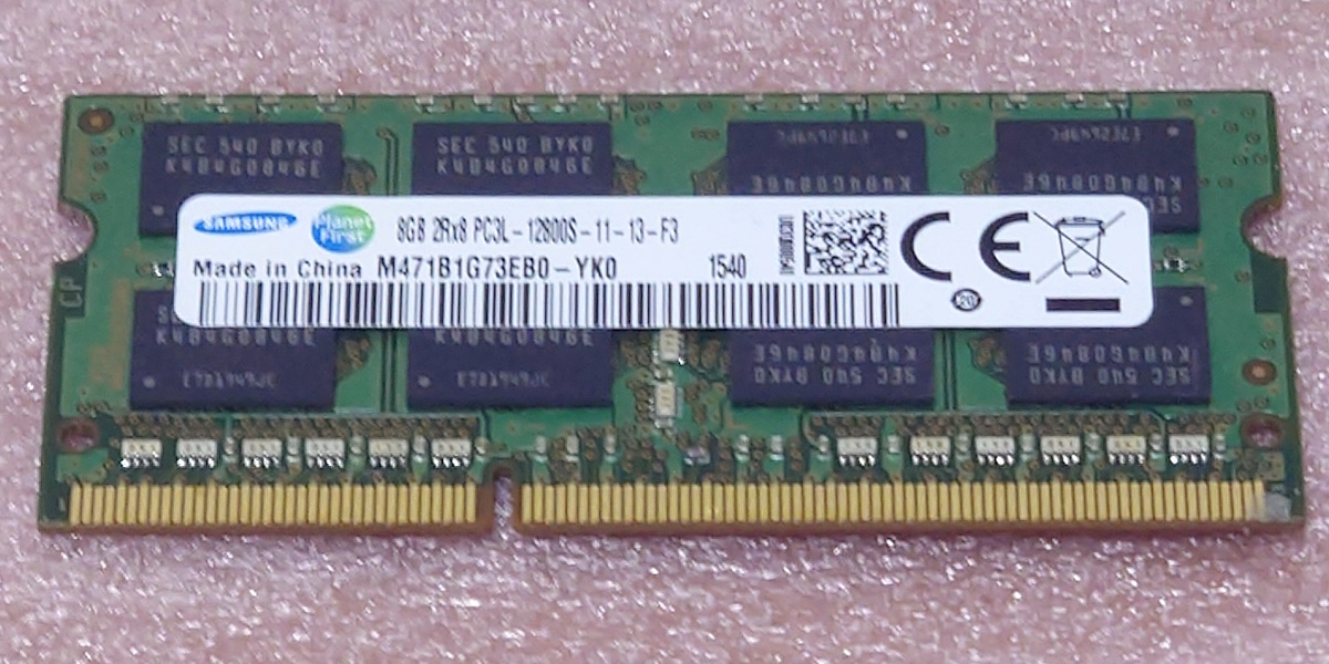 【目立った傷や汚れなし】 Samsung M471b1g73eb0 Yk0 Pc3l 12800s Ddr3l 1600 204pin