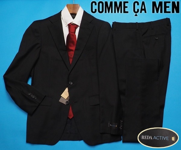 【未使用】新品定価7.5万円 COMME CA MEN コムサメン『REDA レダ ACTIVE イタリア製生地』ウールトロピカル ソリッド スーツL黒(05) 01GY01の落札情報詳細 ...