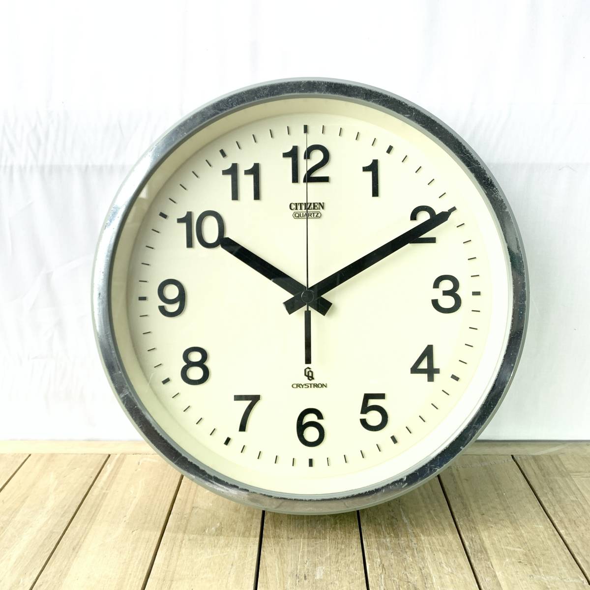 【やや傷や汚れあり】【稼働OK】CITIZEN Q4000-A248 学校時計 クォーツ クリストロン 壁掛け時計 白文字盤 円形 オフィス ...