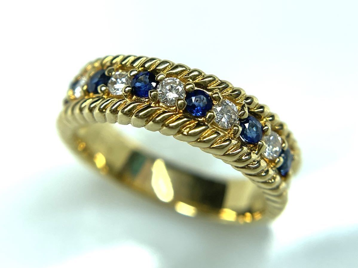 【目立った傷や汚れなし】庄MZ053 K18 6.51g サファイアS 0.39ct ダイヤモンドD 0.24ct ハーフエタニティ デザイン リング 指輪の落札情報詳細 - Yahoo ...