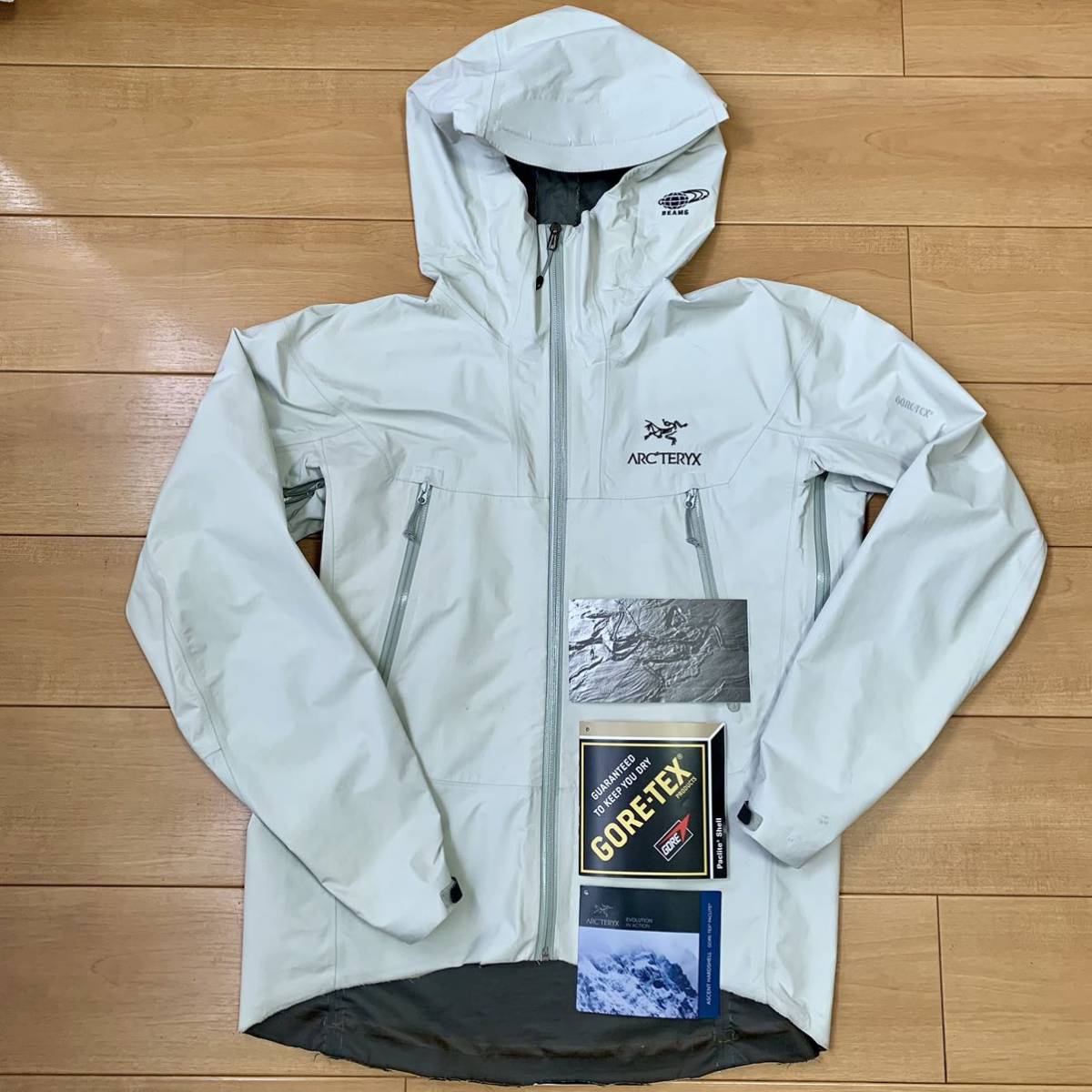 【全体的に状態が悪い】★1円★ジャンク【希少ビームス別注】 付属品完品 アークテリクス SLジャケット Arcteryx BEAMS ALPHA SL White 白 XS Jacket ...