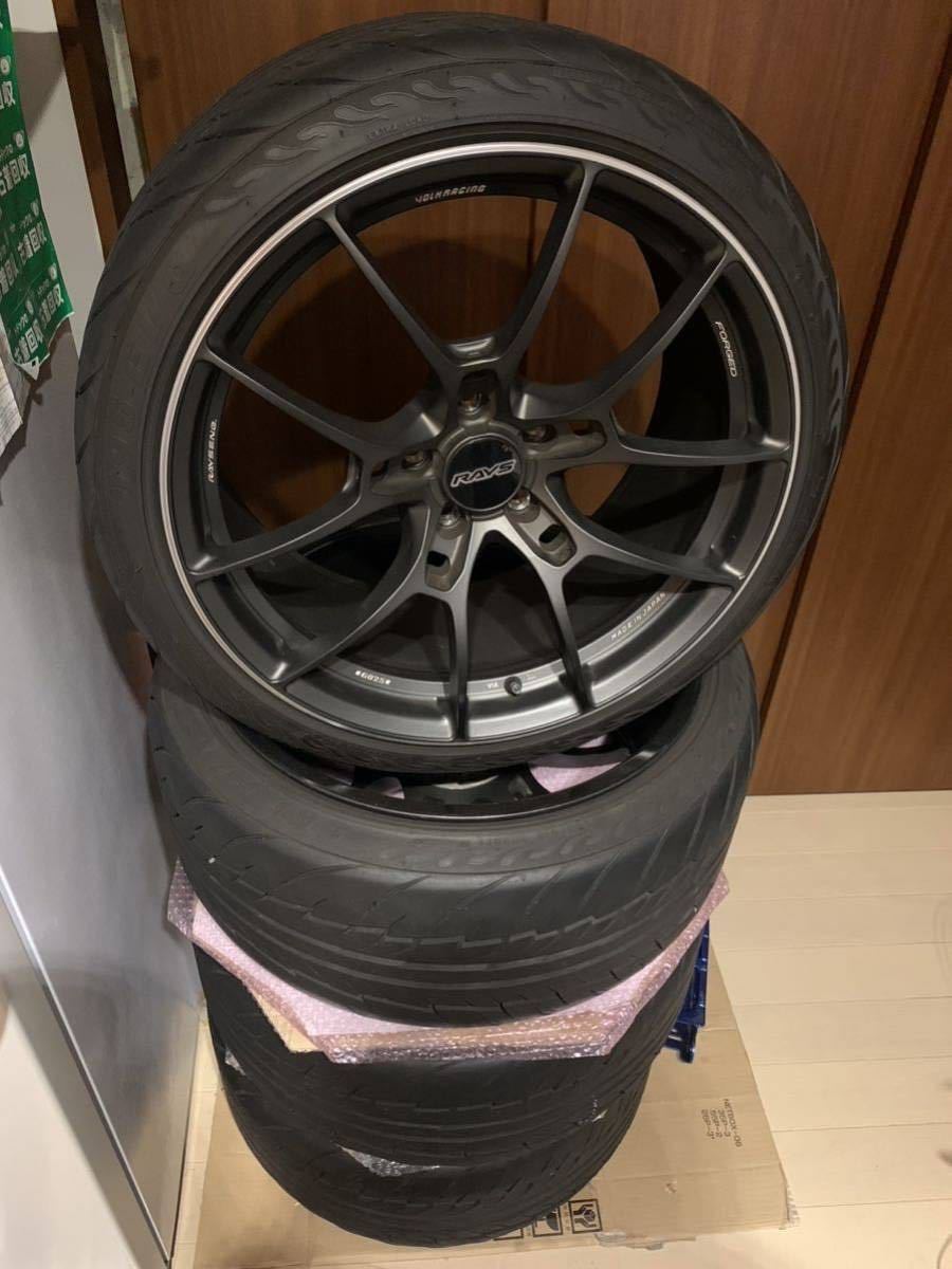 【目立った傷や汚れなし】美品 インプレッサ WRX STi 鍛造 RAYS ボルクレーシング G025 MK マットガンブラック 19インチ ...