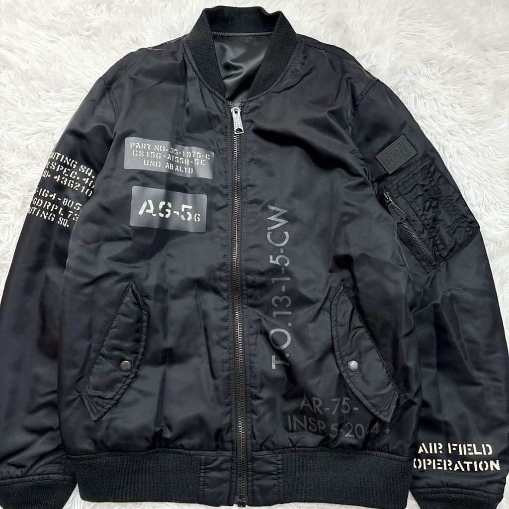 【目立った傷や汚れなし】【極美品XLサイズ!!!】AVIREX アヴィレックス 40周年記念モデル MA-1 フライトジャケット マルチステンシル リバーシブル 完売品 ブラックの落札情報詳細 ...