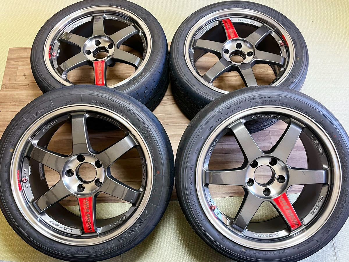 【やや傷や汚れあり】RAYS TE37 SL 18インチ 9.5J PCD114.3 5穴 インプレッサー WRX IS スカイライン R34 R35 フェアレディ Z33 Z34 シルビア ...