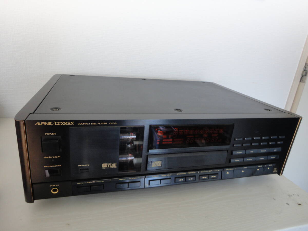 【やや傷や汚れあり】通電OK ジャンク ALPINE LUXMAN COMPACT DISC PLAYER D-107u リモコン付き CD ...