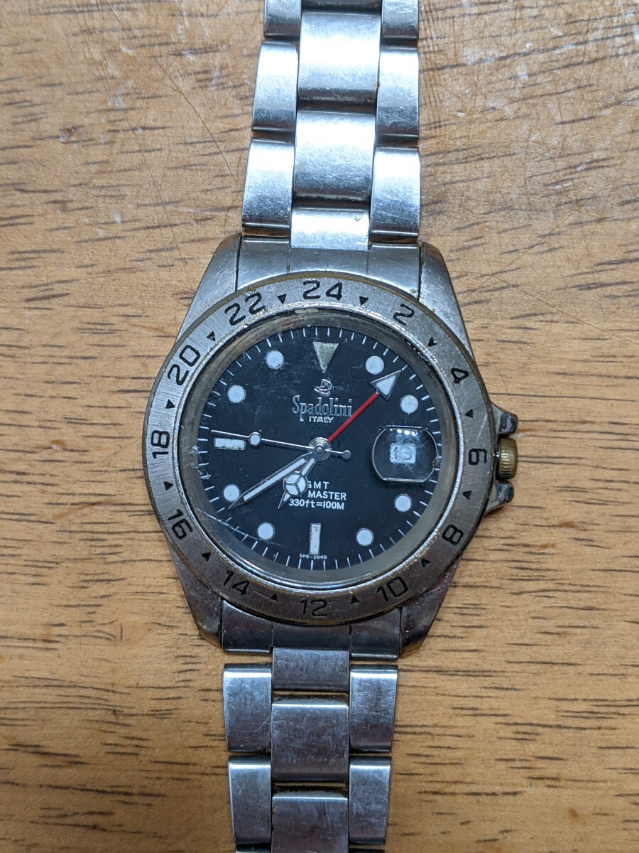 【傷や汚れあり】IY1238 Spadolini ITALY 10BAR GMT MASTER 腕時計/スパドリーニ 動作未確認 現状品 ...