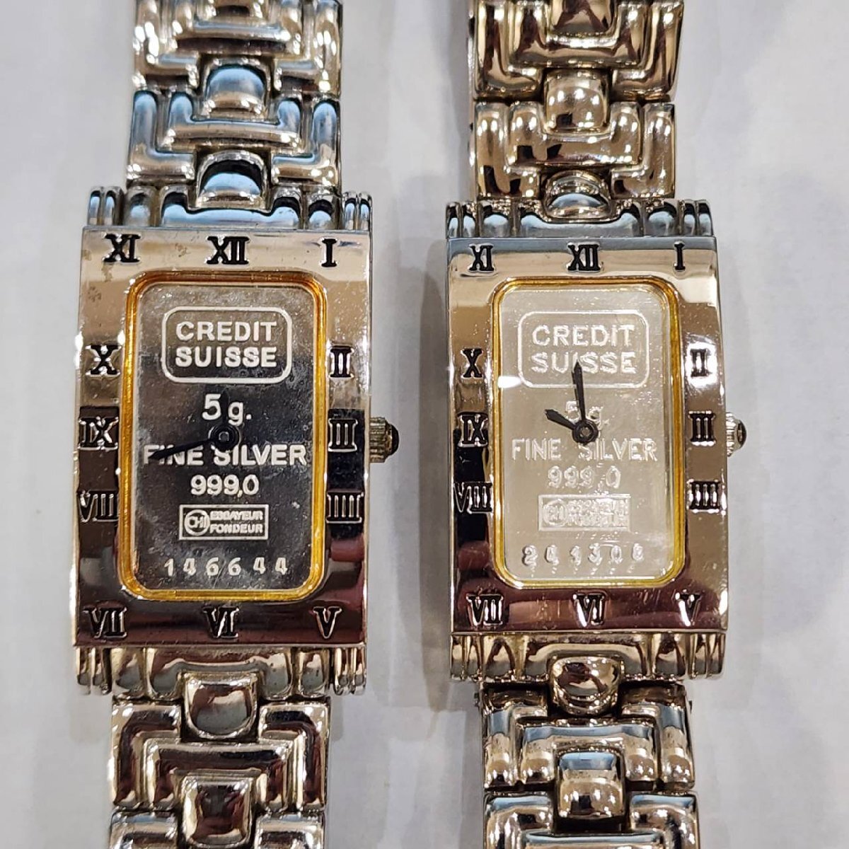 【やや傷や汚れあり】CREDIT SUISSE インゴットウォッチ FINE SILVER 999.0 5g 2点セット 腕時計 シルバーの ...