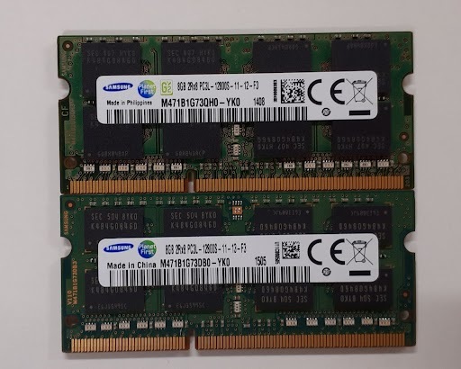 【やや傷や汚れあり】L0626-06 PCメモリ2個セット SAMSUNG PC3L-12800S(DDR3-1600 ...