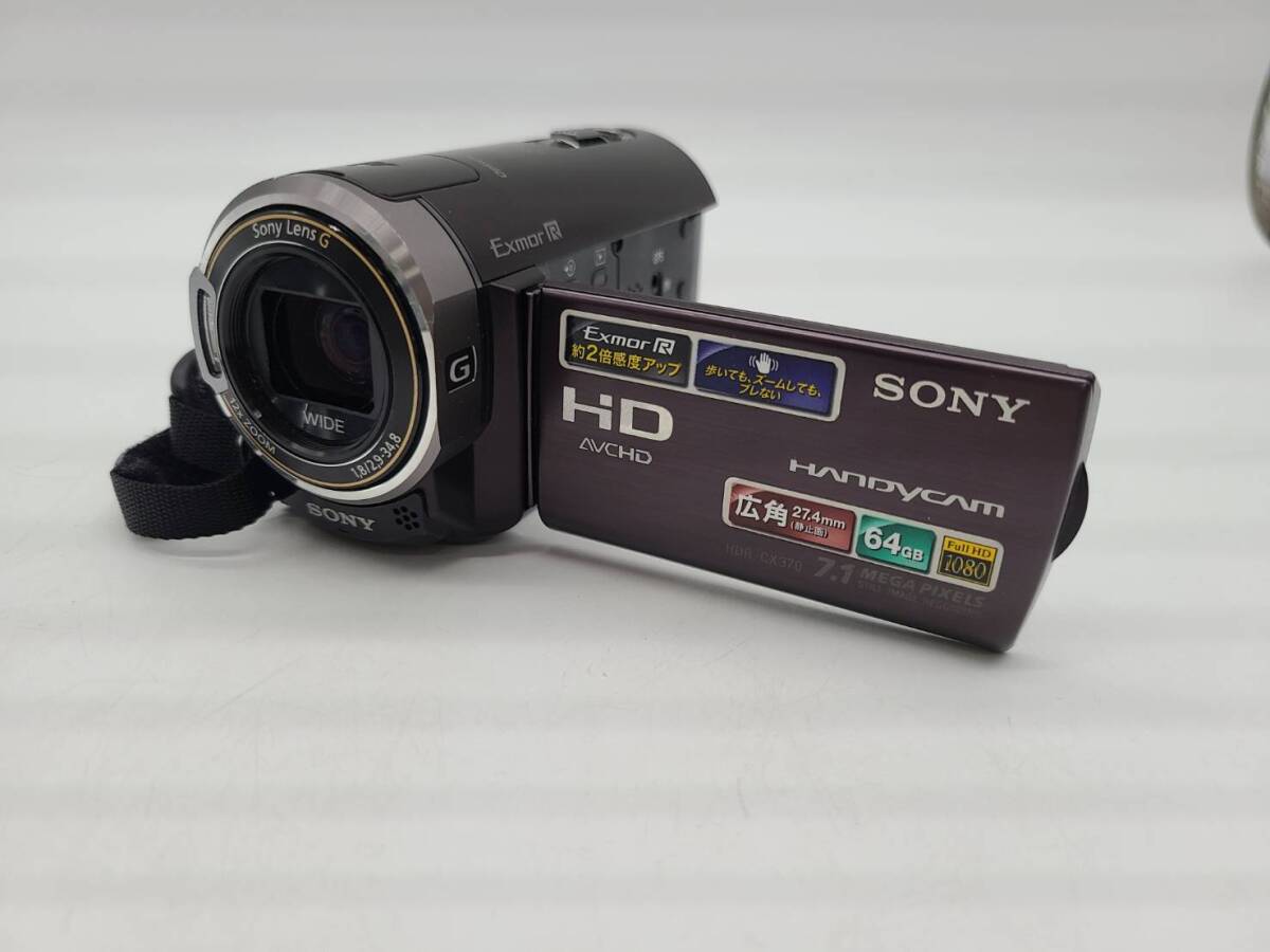 【やや傷や汚れあり】【OP0705.5-1OM】1円～ SONY ソニー HDR-CX370 ハンディカム ボルドーブラウン(通電〇)/ECM ...