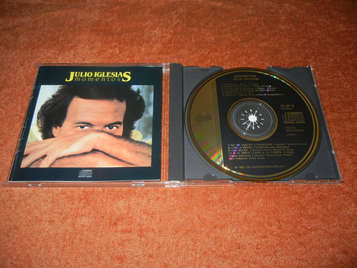 【やや傷や汚れあり】[金レーベル CBS/SONY刻印 CD 35・8P-6] フリオ・イグレシアス 愛の瞬間 Julio Iglesias Momentos 黒い瞳のナタリー オリジナル ...