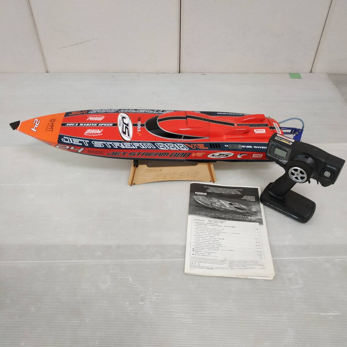 【目立った傷や汚れなし】 美品 KYOSHO JET STREAM 888 VE 1/15 ボートラジコン コントローラー社外品 ジェット ...