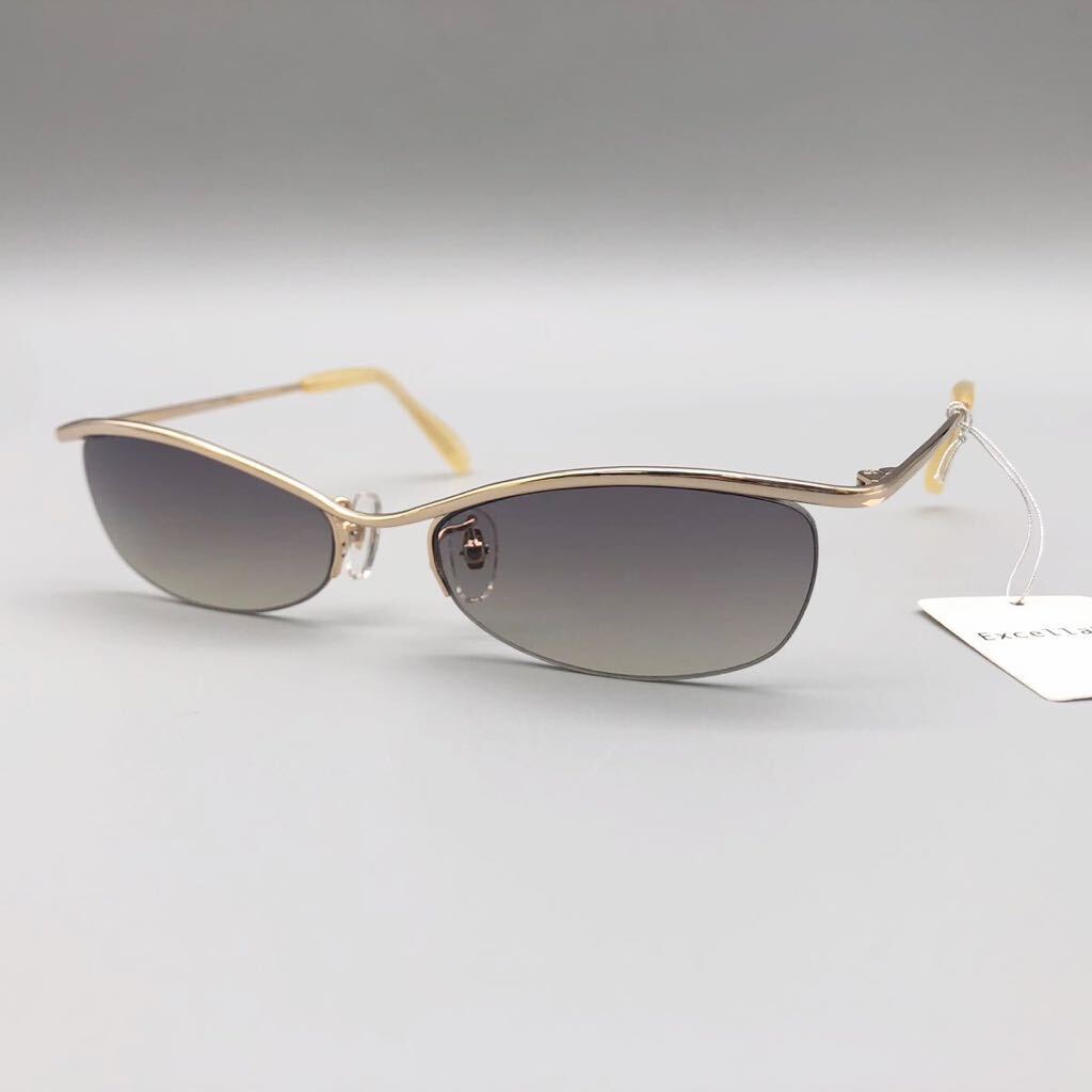 【未使用】【新品未使用】ExcellaEye EE-103 サングラス メガネ メタル 金属 フレーム ハーフリム レンズ 色付き スクエア型 ...