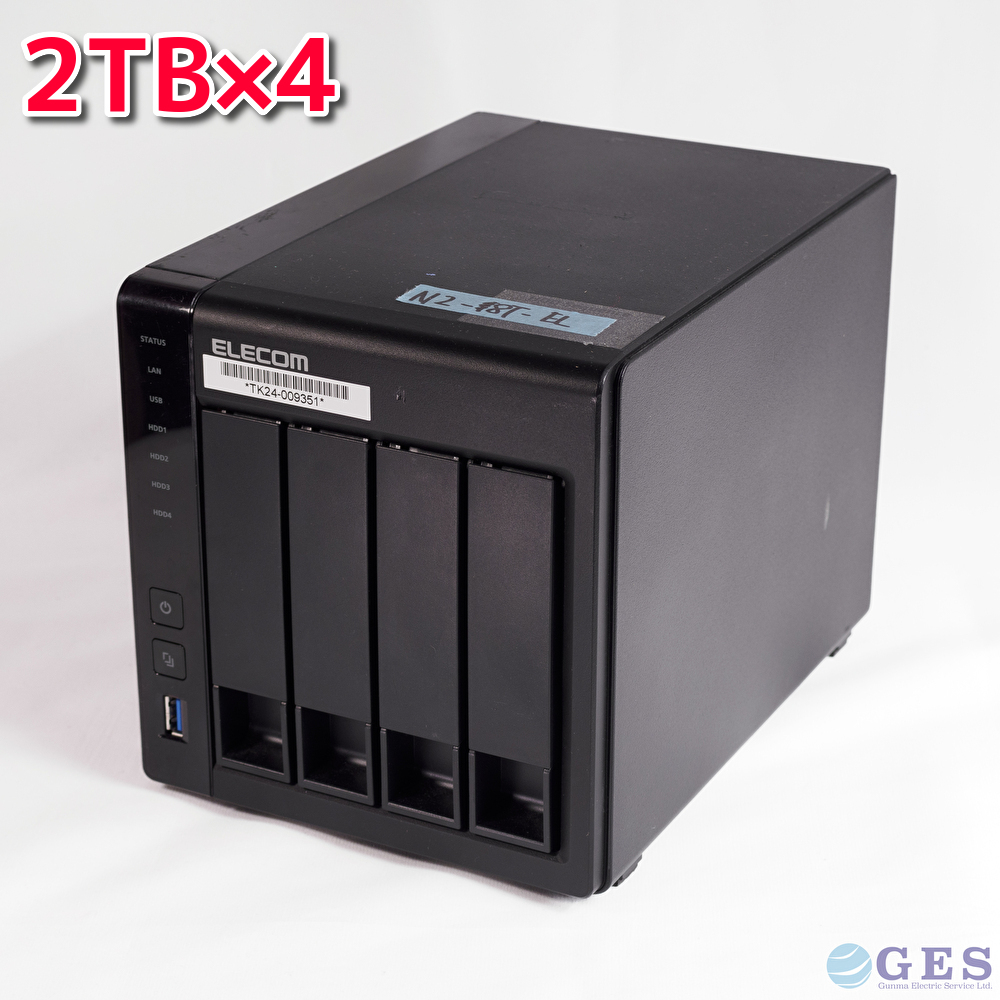 【傷や汚れあり】【KD=N2】ELECOM NSB-5A8T4BL NAS 8TB(2TB×4) WD Red WD20EFRX 本体のみ【NAS動作未確認/HDDのみ動作確認/送料込み】の ...