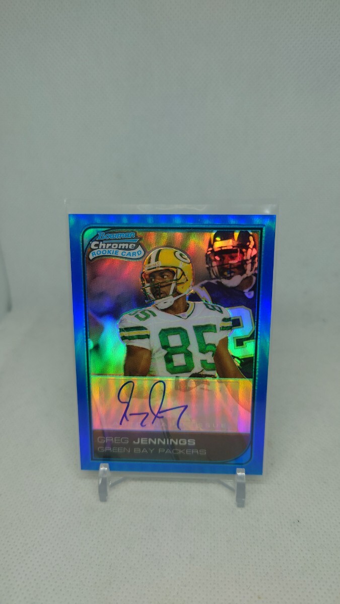 【目立った傷や汚れなし】【希少】 2006 Topps Bowman Chrome Greg Jennings Blue Refractor ...