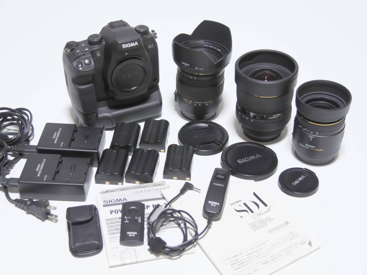 【やや傷や汚れあり】シグマ SIGMA SD1 Merrill パワーグリップ PG-31 + 17-50mm F2.8 + 12-24mm ...