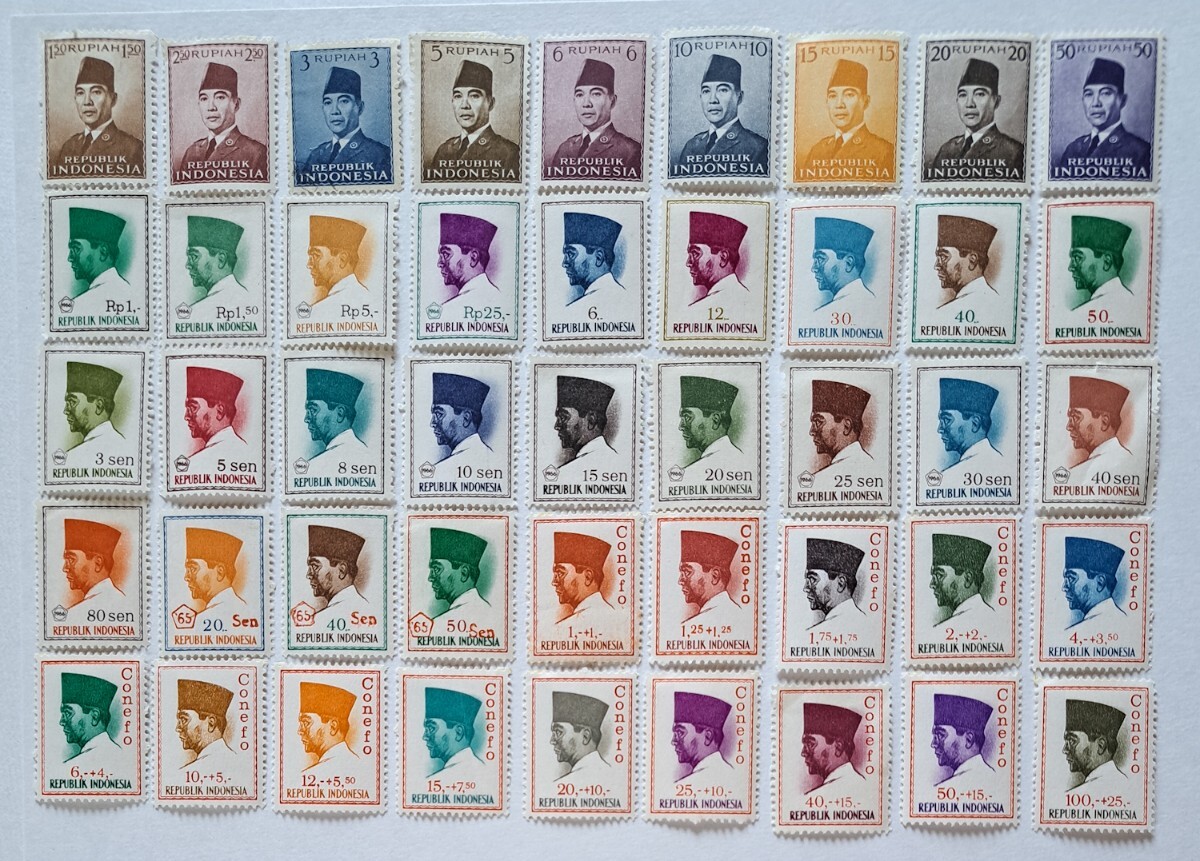 【やや傷や汚れあり】海外 切手 1951～1965年 インドネシア 計45種 【未使用】の落札情報詳細 - Yahoo!オークション落札価格検索 オークフリー