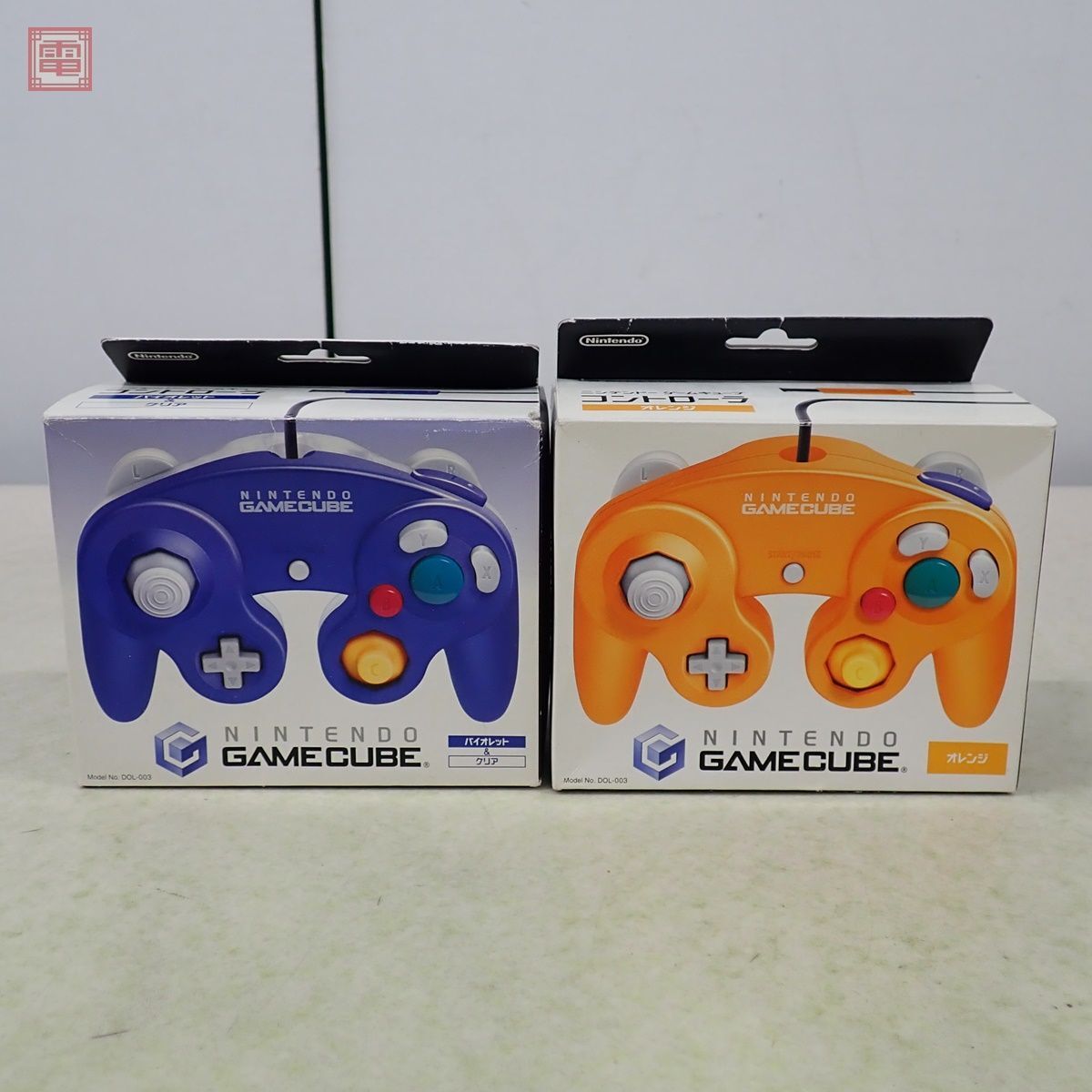【傷や汚れあり】動作品 GC ゲームキューブ コントローラー DOL-003 バイオレット＆クリア/オレンジ まとめて 2個セット 箱付【10 ...