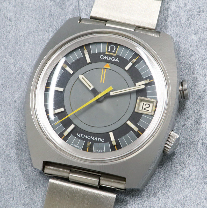 【傷や汚れあり】1円〜/可動品【OMEGA/オメガ】MEMOMATIC メモマチック アラームウォッチ 166.072 グレーダイヤル cal ...