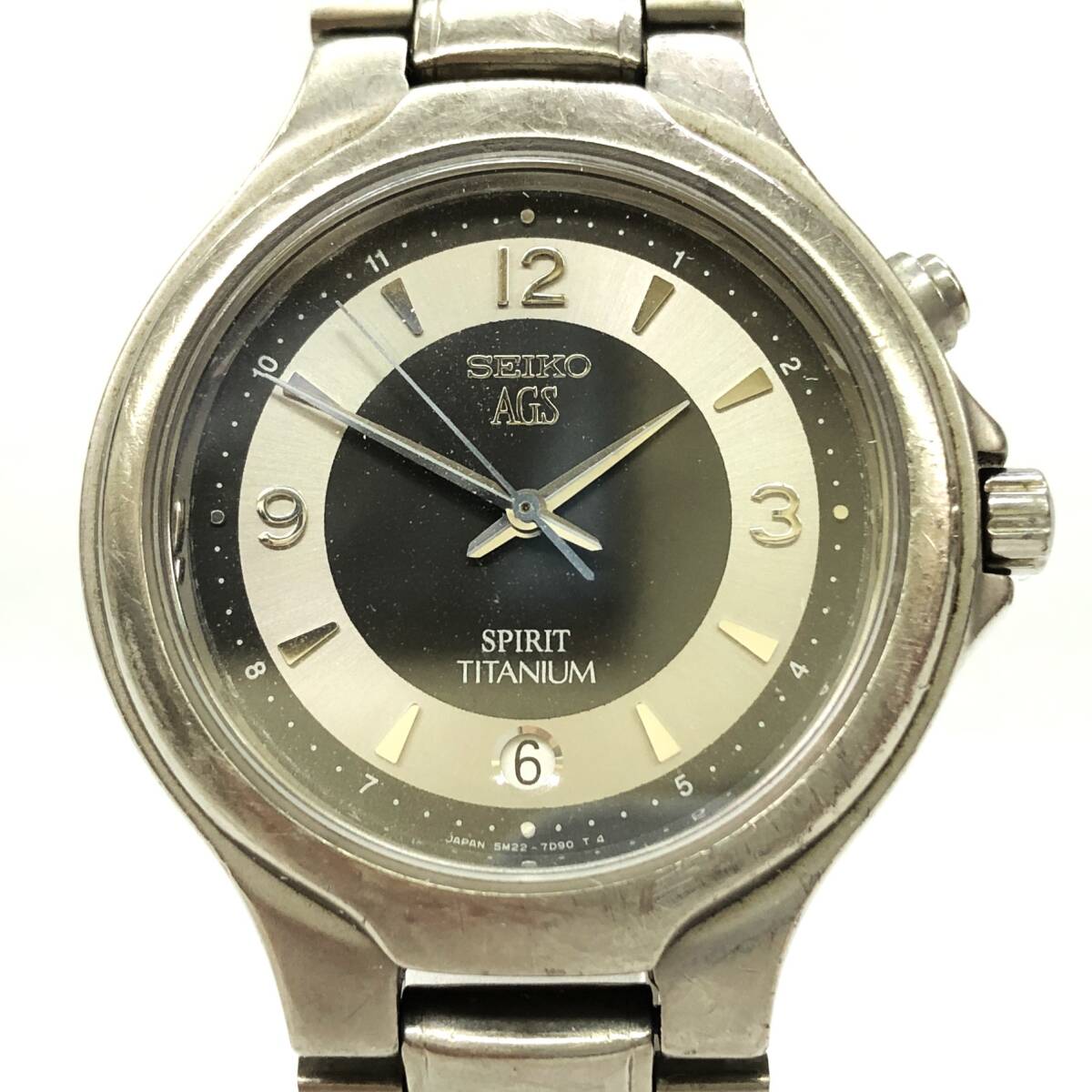 【傷や汚れあり】SEIKO / AGS / SPIRIT / TITANIUM / 5M22-7B90 / セイコー / スピリット / 自動巻き / デイト / メンズ / 腕時計 / 動作 ...