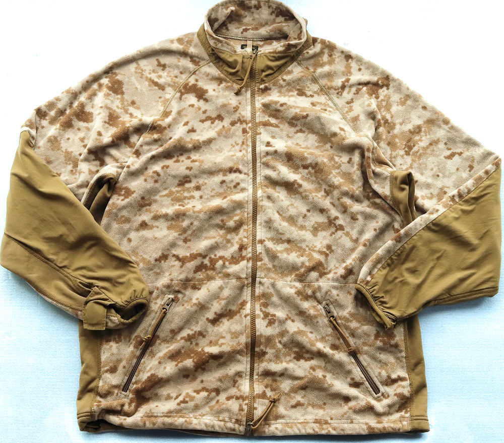 【目立った傷や汚れなし】★米軍実物USMC Desert Marpat フリースジャケットM/R 中古 polartec wind pro ...