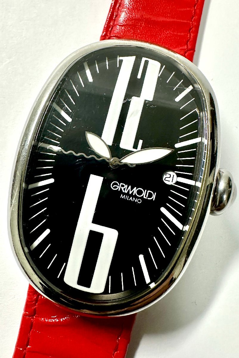 【やや傷や汚れあり】1円～ GRIMOLDI グリモルディ オーバル 318 ブラックダイヤル メンズ 自動巻き デイト アンティーク 時計の落札情報詳細 - Yahoo!オークション落札価格 ...