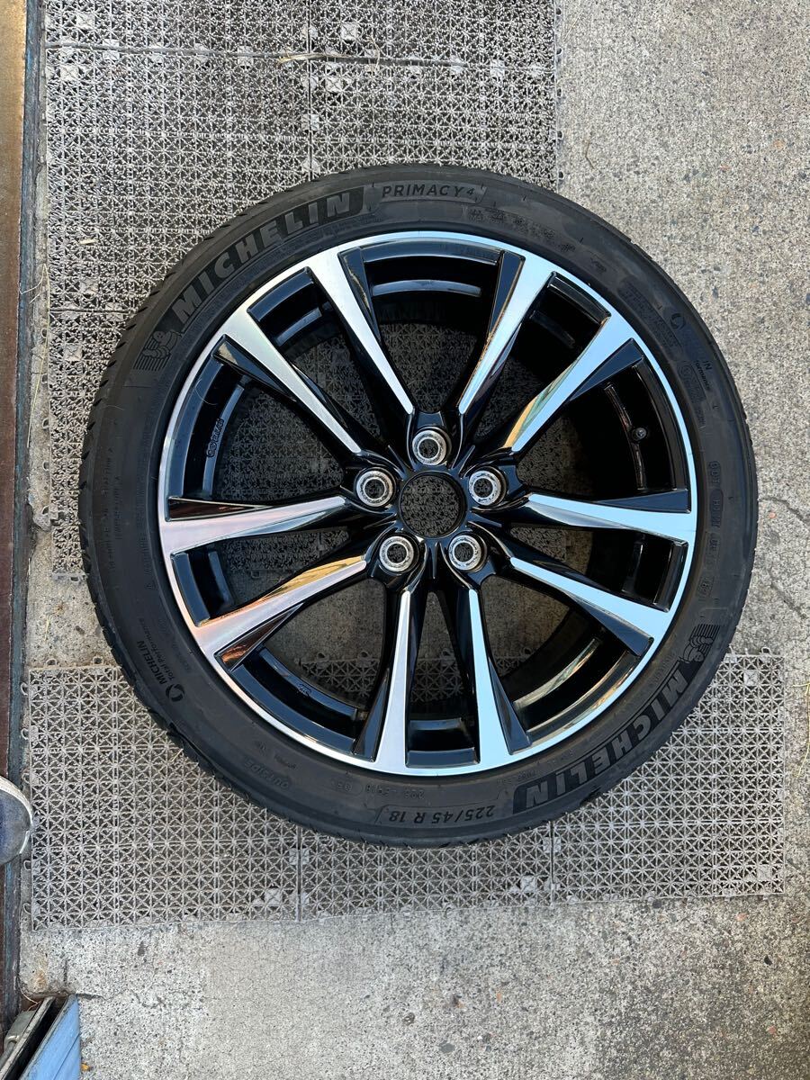 【やや傷や汚れあり】トヨタ純正 ZVW41プリウスα G's 18インチアルミホイール1本のみ 7.5J +42 5穴114.3 Michelin 225/45R18 タイヤセット4821年製 ...
