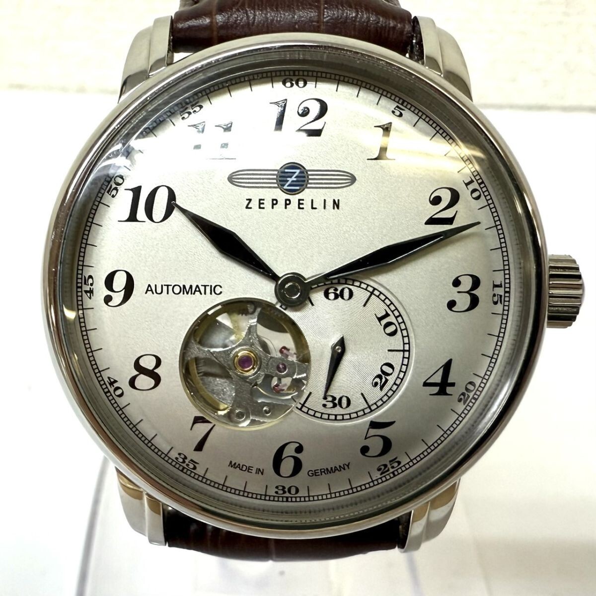 【傷や汚れあり】Z919-H27-446 ZEPPELIN ツェッペリン グラーフ LZ127 セミスケルトン メンズ 腕時計 自動巻き 稼働 ...