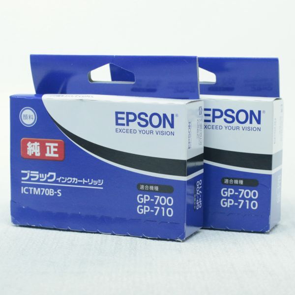 【未使用に近い】022a 未使用 期限切 EPSON 純正 GP-700/GP-710用インクカートリッジ ICTM70B-S ×2個 ...