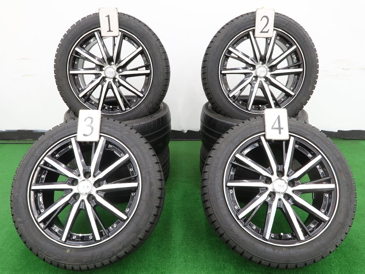 【傷や汚れあり】インプレッサ レガシィ 等に 4本 STEINER SF-V 17インチ 7J +48 5H 100 スタッドレス TOYO オブザーブ GARIT GIZ 2022年 215 ...