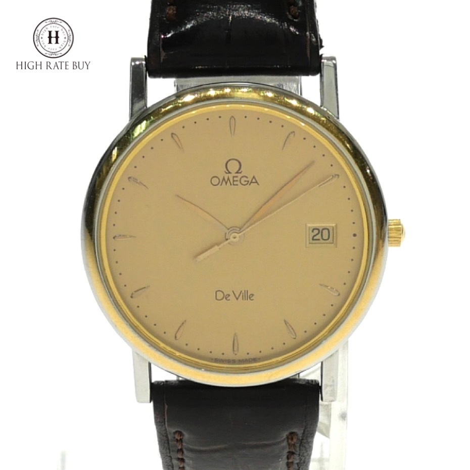 【やや傷や汚れあり】1円スタート OMEGA オメガ DE VILLE デビル デヴィル クォーツ QZ ラウンド ローマン 2針 ゴールド 白文字盤 メンズ 腕時計 動作未確認の落札情報詳細 ...