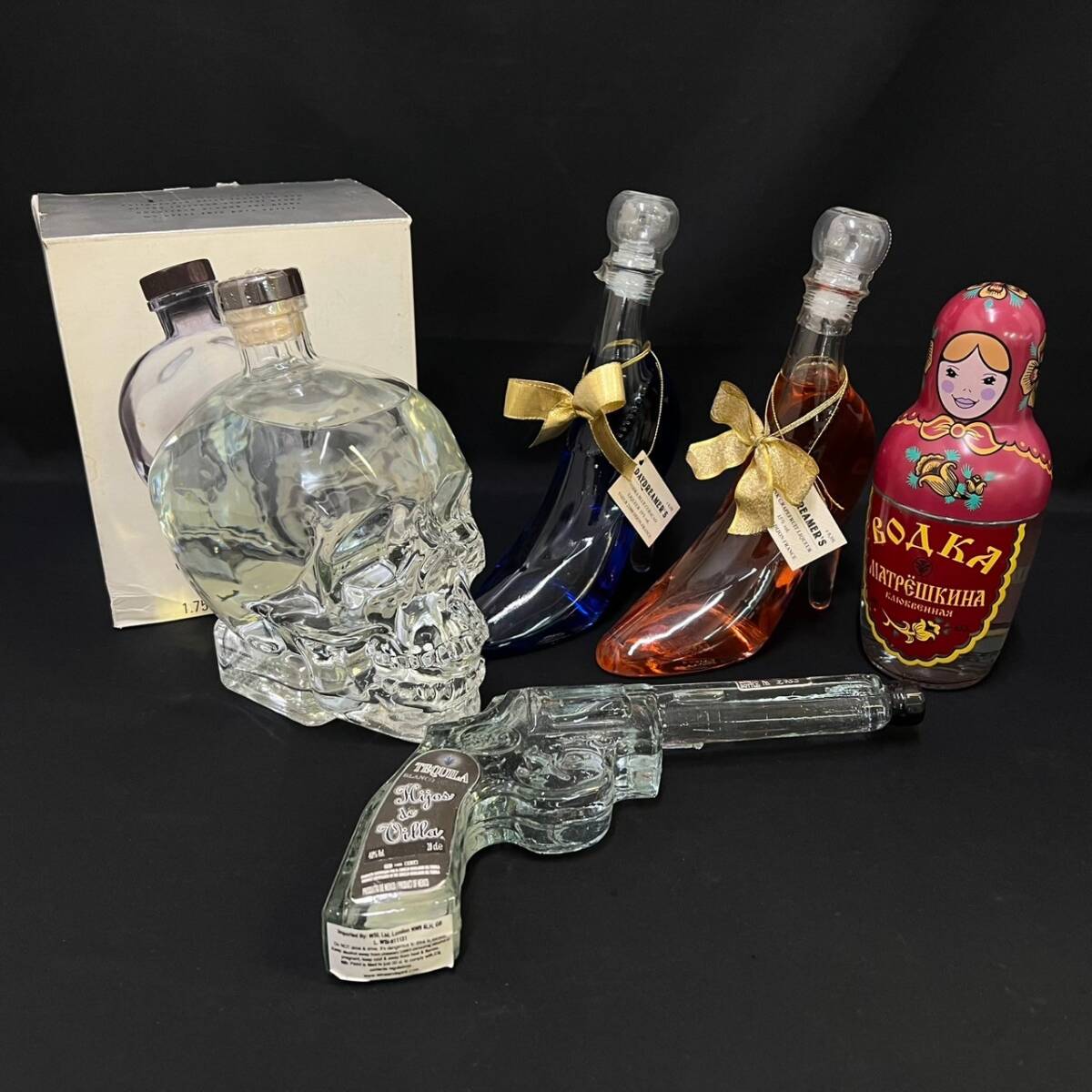 【未使用】BLg214I 80 未開栓 テキーラ ウォッカ 5点 まとめ クリスタルヘッド/シンデレラシュー/BOAKA マトリョーシカ/イ ...