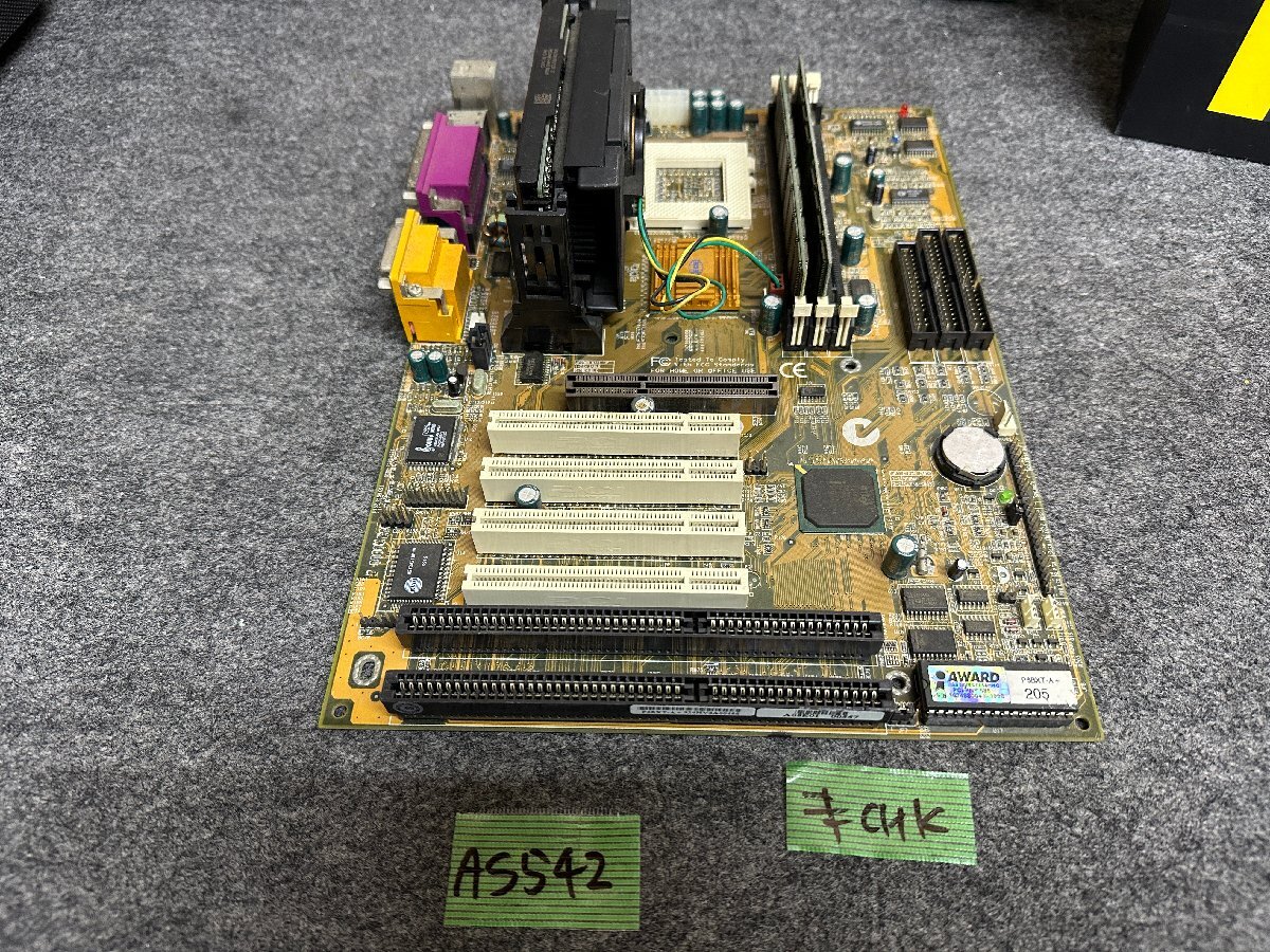 【やや傷や汚れあり】【送80サイズ】ECS P6BXT-A+ REV:1.3B Intel440BX搭載 Slot1対応ATXマザーボード ＋Pen3-500MHz ＋DIMMx2枚 ※未 ...