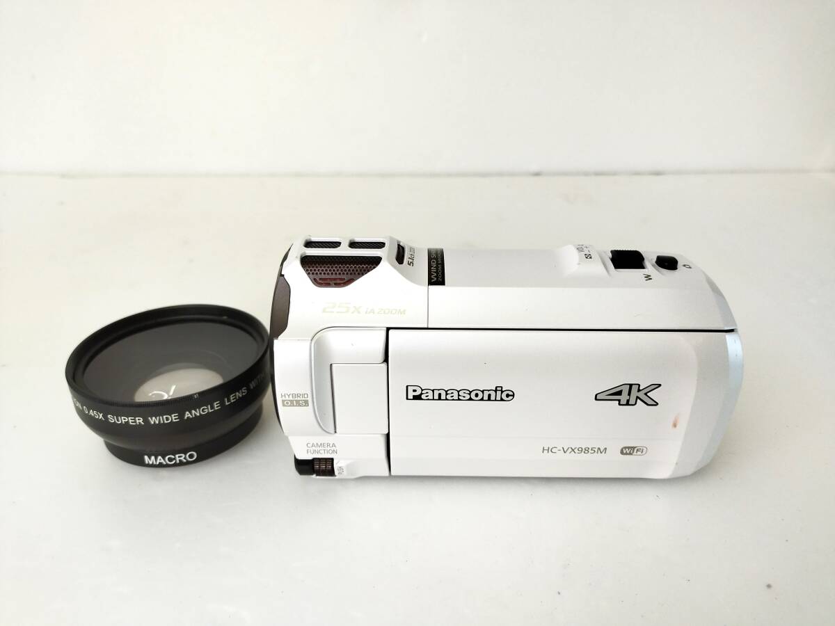 【やや傷や汚れあり】38 Panasonic デジタル4Kビデオカメラ HC-VX985M LEICA DICOMAR OPTICAL ZOOM 25x iAZOOM f=4.08-81 ...