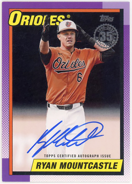 【未使用に近い】ORIOLES一塁 RYAN MOUNTCASTLE最新2025 TOPPS1 1990 DESIGN直書サイン #1/10 ...
