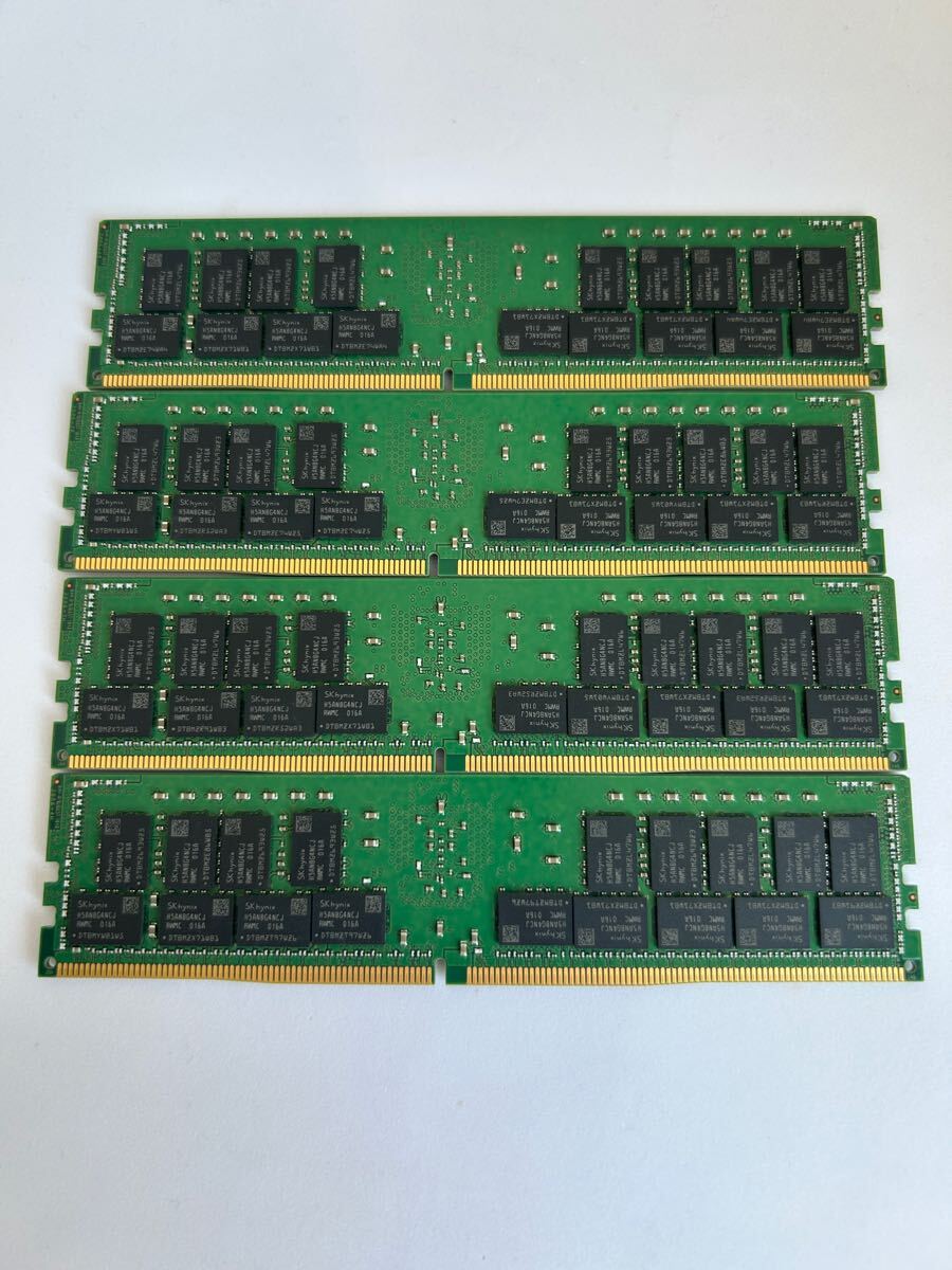 【目立った傷や汚れなし】【4枚セット】【動作確認済み】【SK hynix】PC4-2933Y 32GB 2Rx4 x4個セット計128GB DDR4 ECC REG メモリ サーバー ...